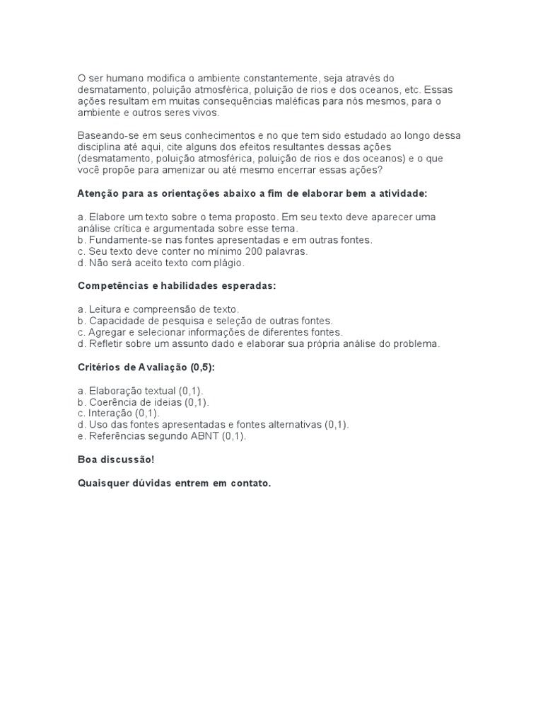 aTD FORUM 1 MEIO AMBIENTE | PDF