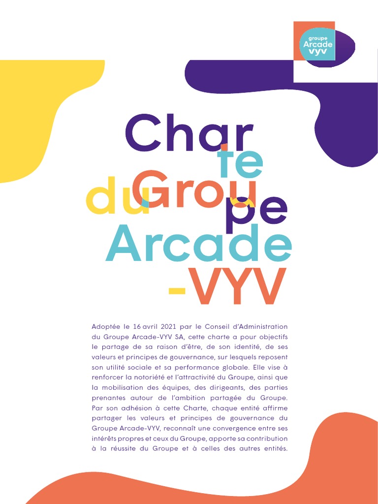 Charte du Groupe Arcade-VYV : Logement Santé | PDF | Gouvernance ...