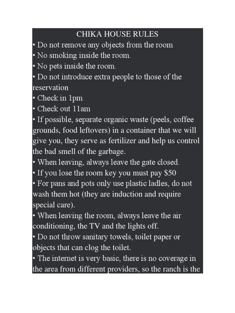 Chika House Rules PDF | PDF