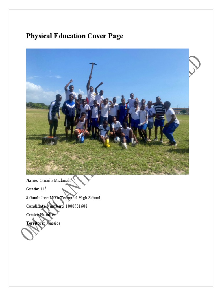Omario Mcdonald 11-4 Physical Education SBA | PDF | Association ...