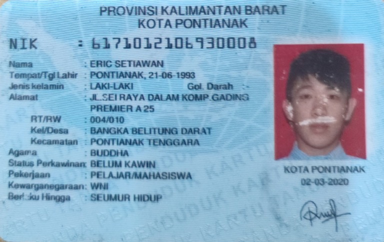 KTP Erig Setiawan Pontianak | PDF