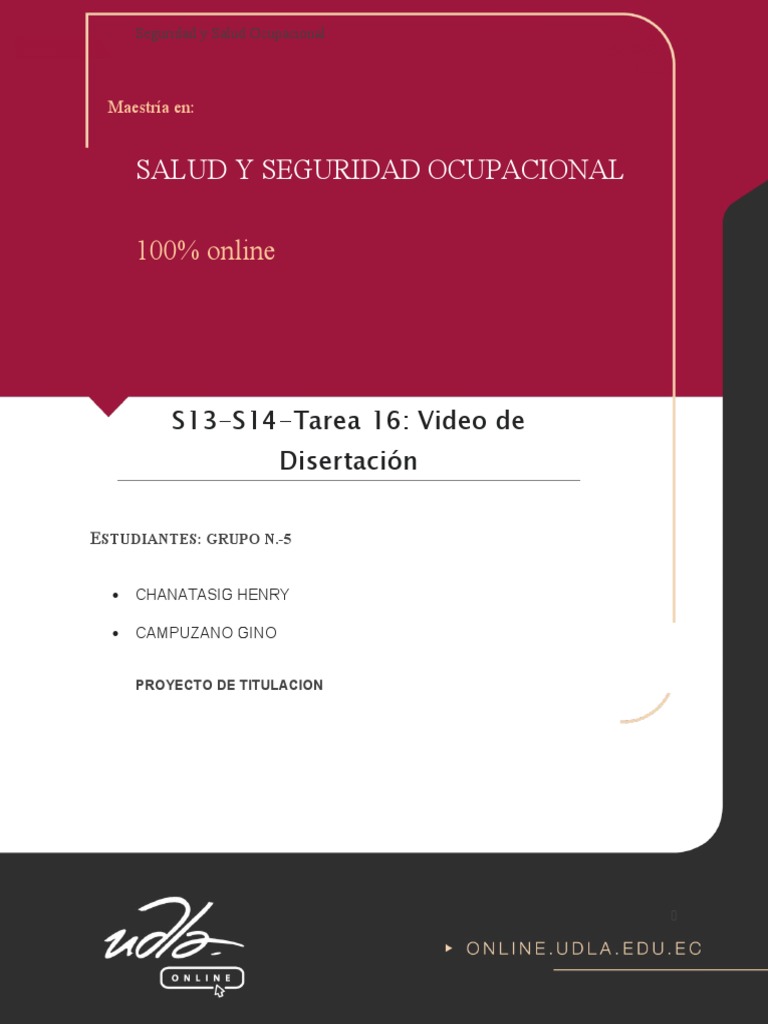 S13-S14-Tarea 16 Video de Disertación - CHANATASIG-CAMPUZANO | PDF