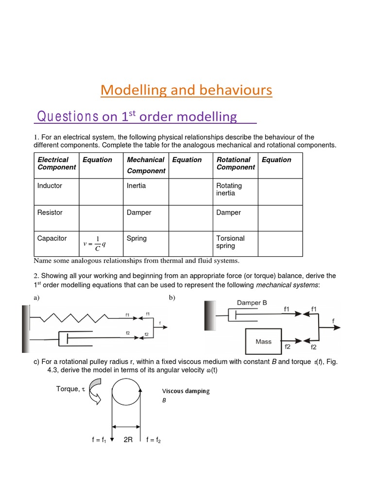 03 Modellingtutorial - 1stordermodels - NA | PDF