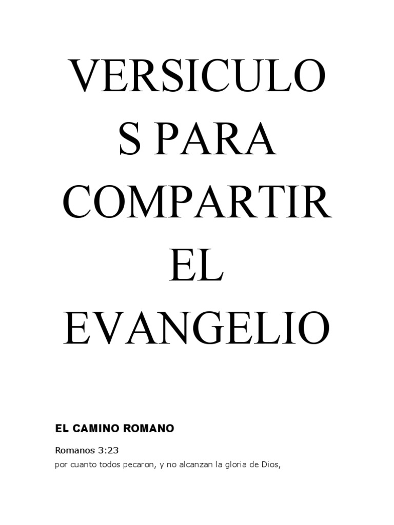 Compartiendo el Evangelio a través de las Escrituras: Una recopilación de versículos bíblicos ...