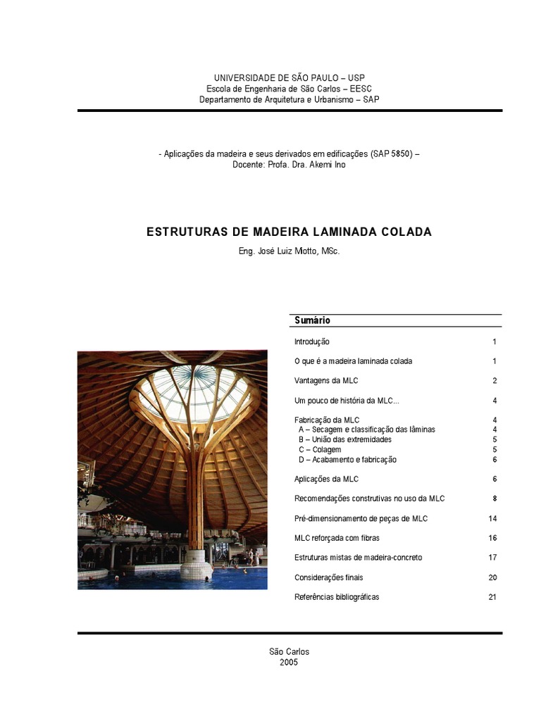 Madeira Laminada Colada - 2005 PDF | PDF | Madeira | Engenharia Civil