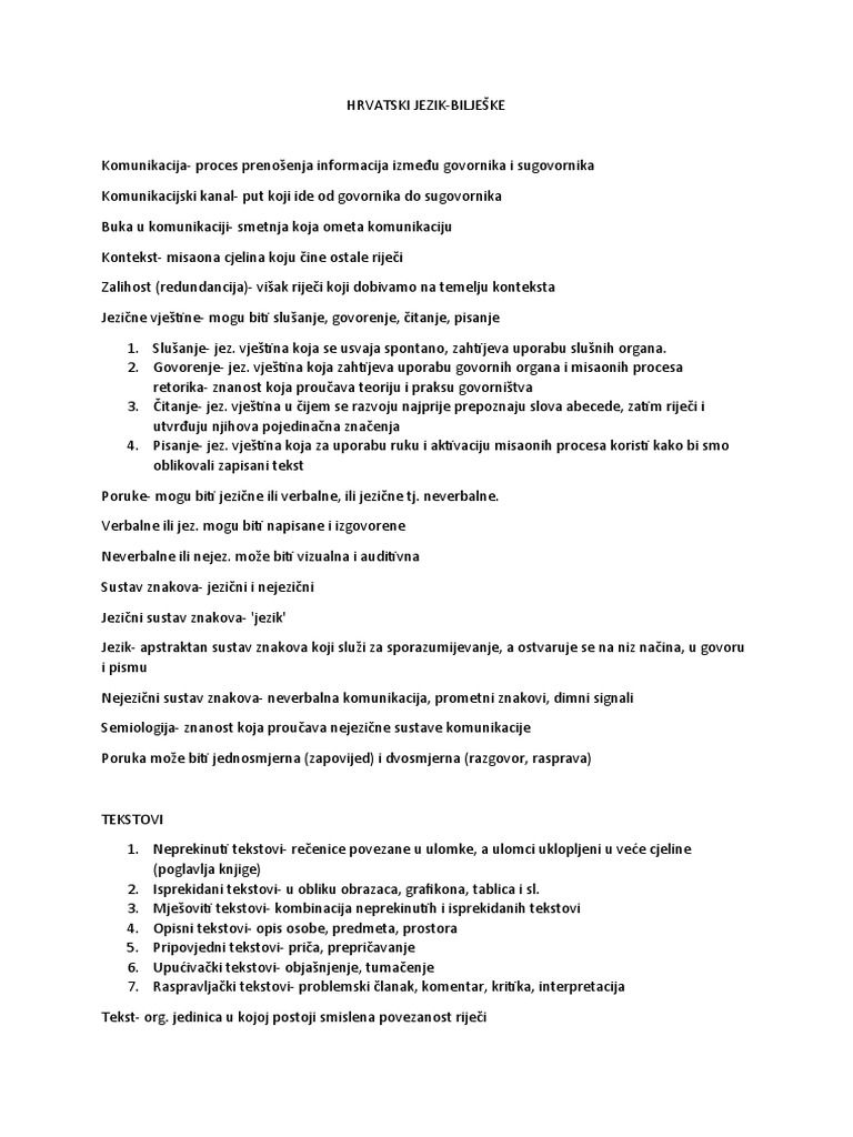 Hrvatski-Jezik 2 | PDF