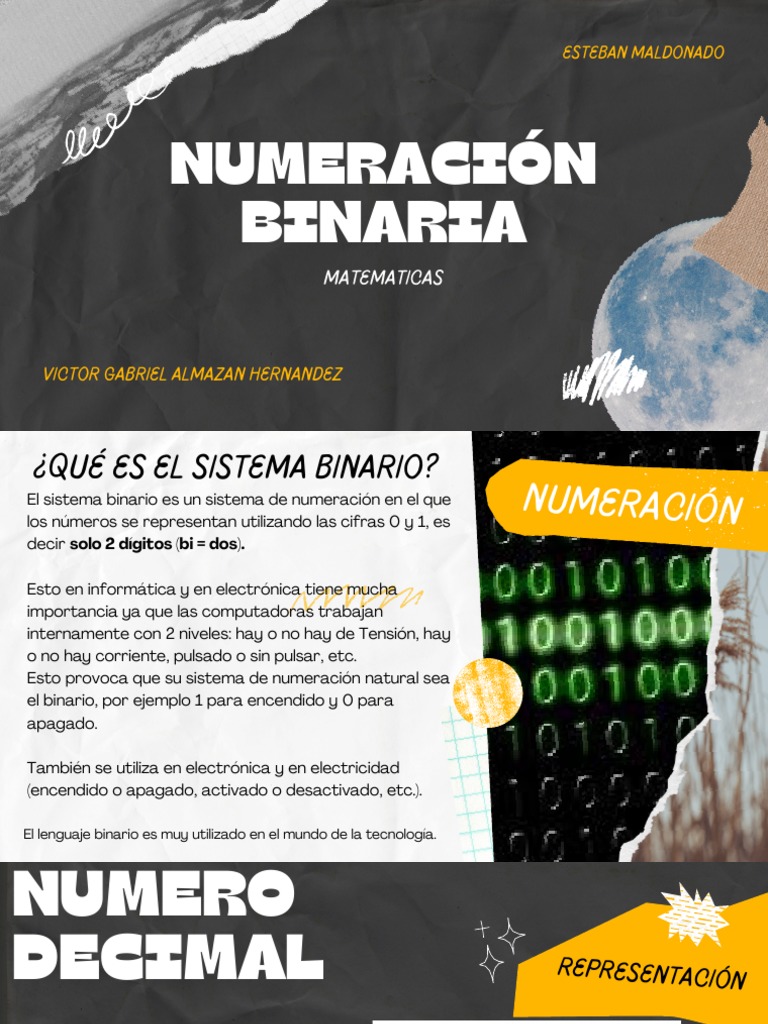 Sistema binario: representación numérica y operaciones básicas en ...