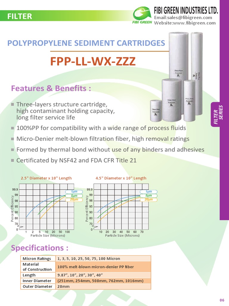 Polypropylene Sediment Cartridges | Download Free PDF | Filtration ...