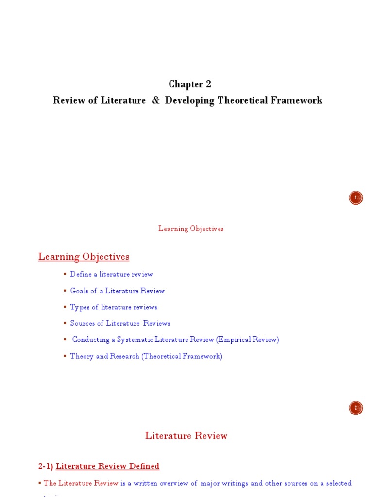 Chap 2 Review of Litrature Review & Developing Theoretical Framework PDF | PDF | Theory | Concept