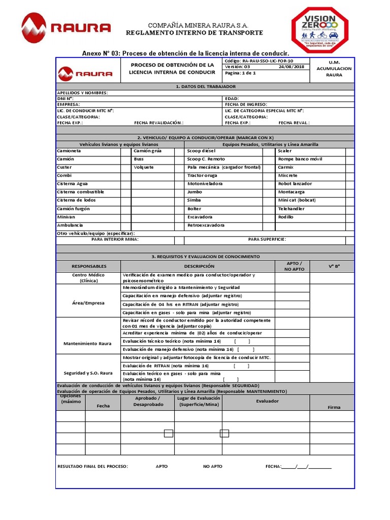 Anexo N° 03 - RITRAN V.02 | PDF | Licencia de conducir | Vehículos