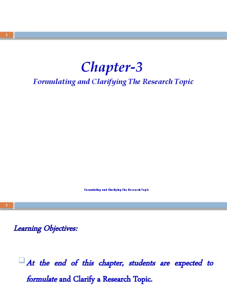 Chap-3 Formulating A Research Topic | PDF | Hypothesis | Causality