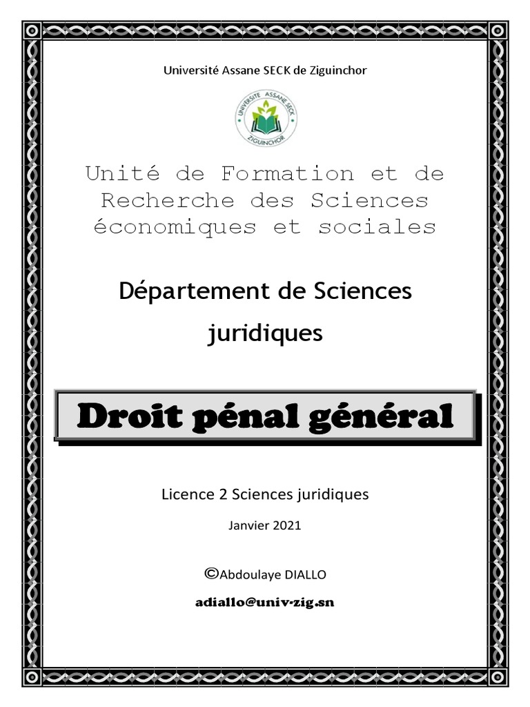 Responsabilité pénale au Sénégal 2022 | PDF | Complice | Loi criminelle
