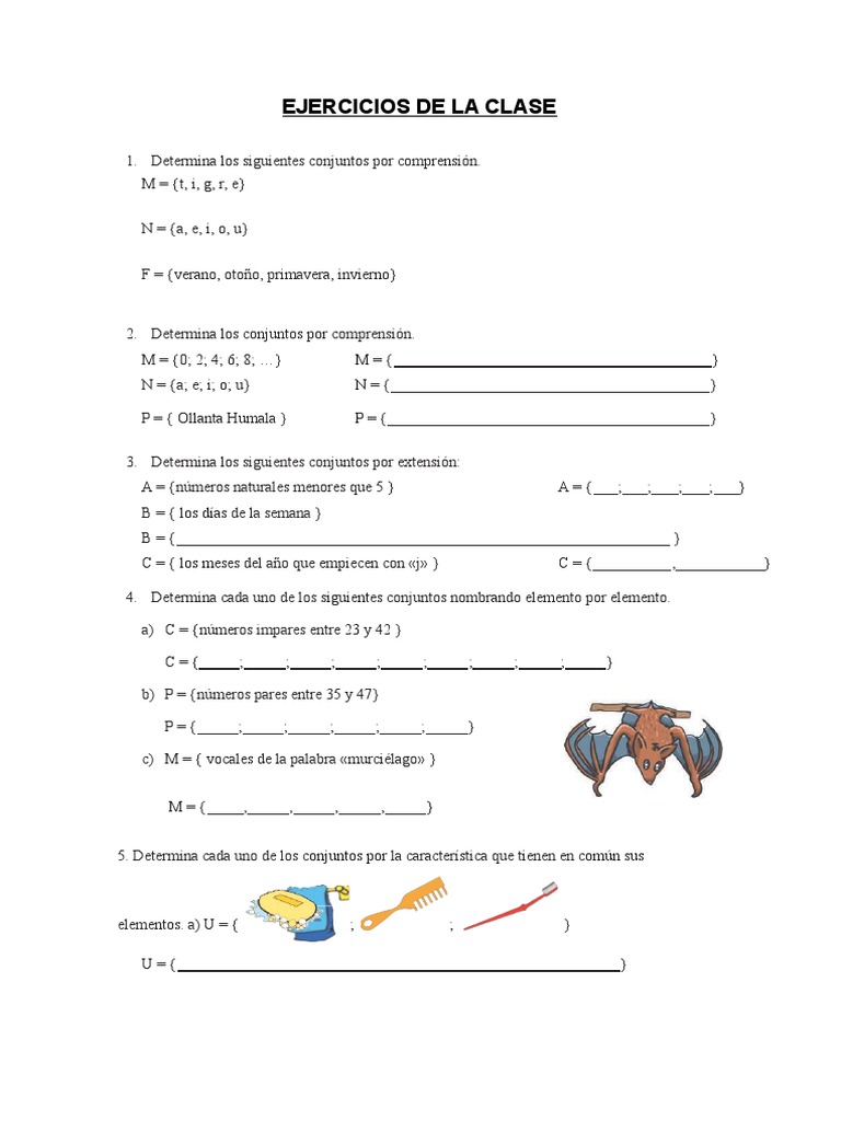 Ejercicios de La Clase y Tarea - Determinación de Conjuntos | PDF