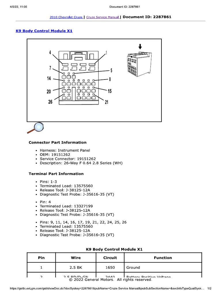 K9 Body Control Module X1 26 PINES (WH) | PDF