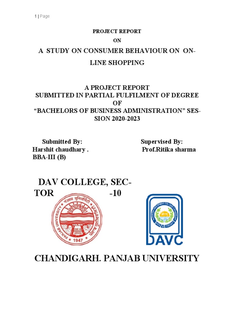 PROJECT REPORT Harshit | PDF | Online Shopping | Marketing