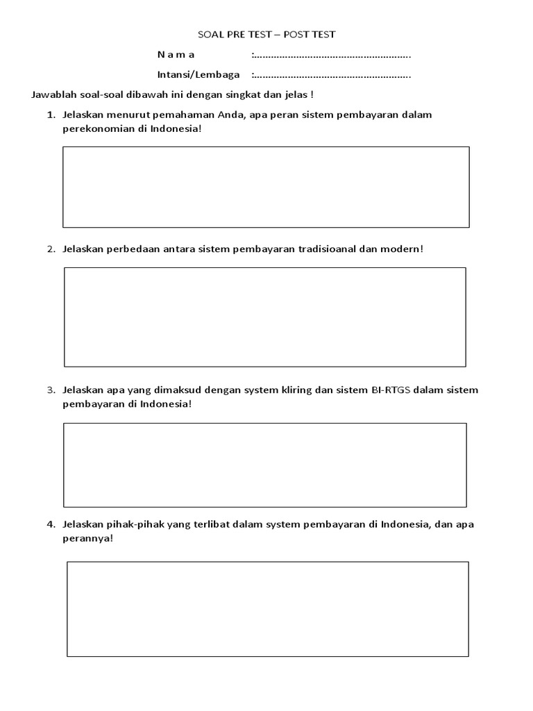 Soal Pre Test | PDF