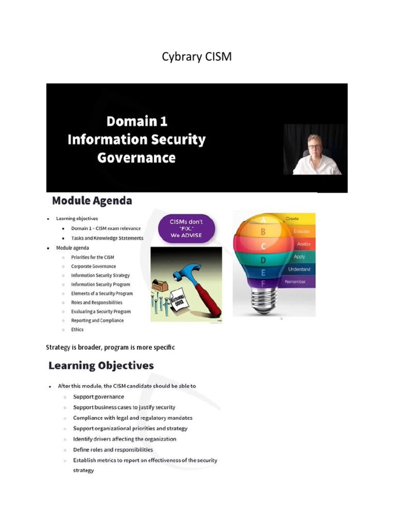 Cybrary CISM | PDF | Risk | Information Security