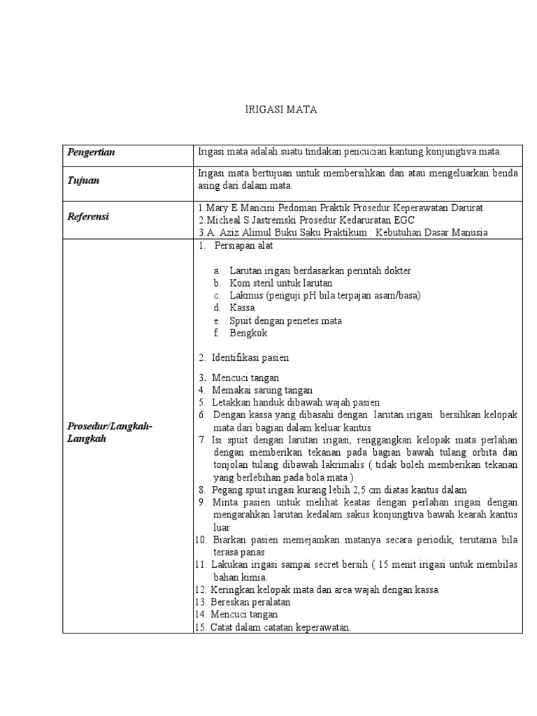 Irigasi Mata Dan Ekstraksi Corpal | PDF
