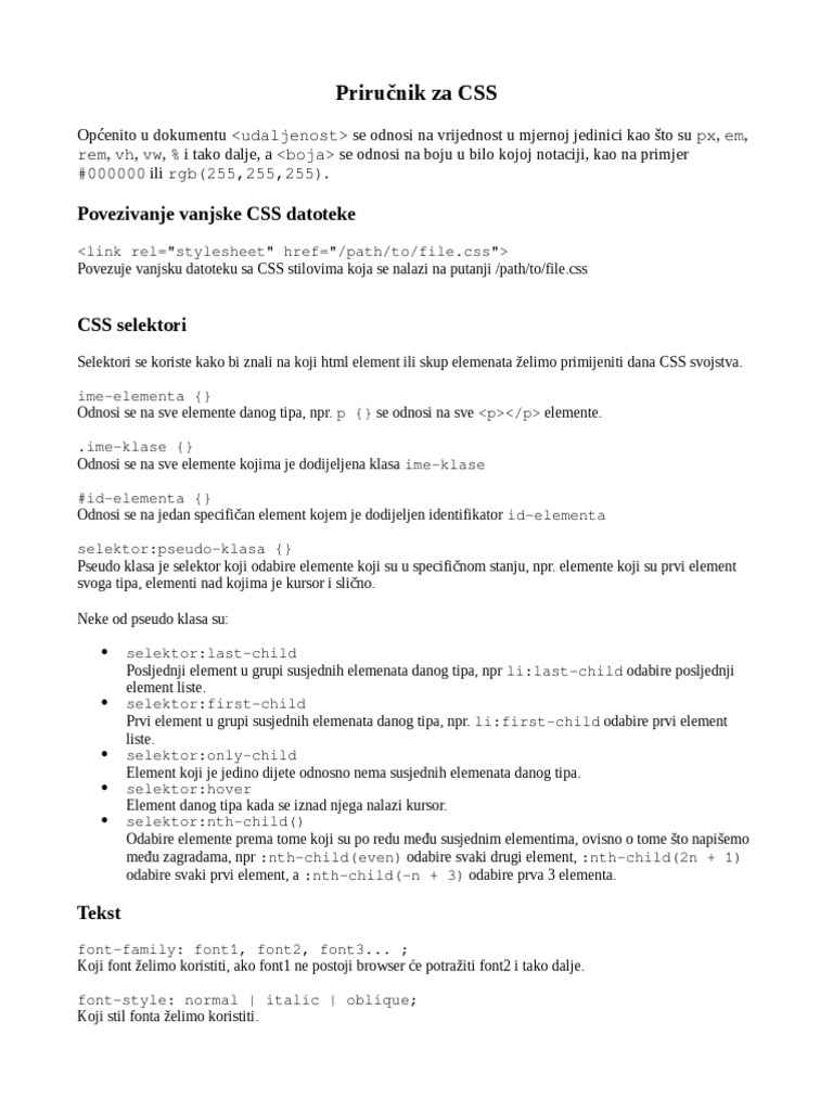 Css Priručnik v3 | PDF