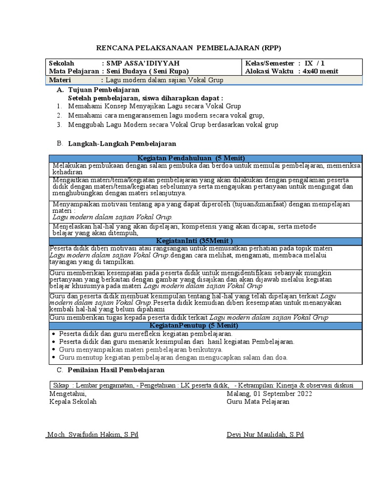 RPP Bab 4 Edit | PDF