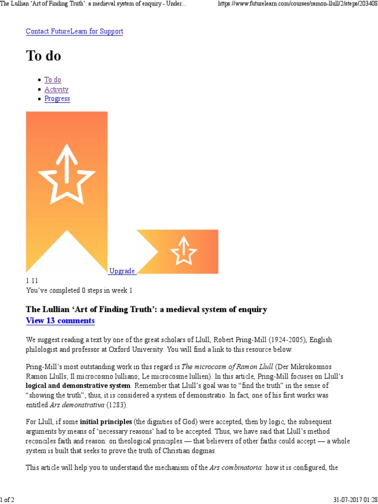 The Lullian Art of Finding Truth A Medieval System of Enquiry | PDF ...