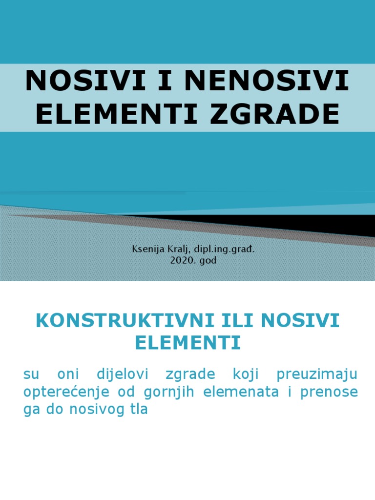 NOSIVI I NENOSIVI ELEMENTI - PPSX | PDF
