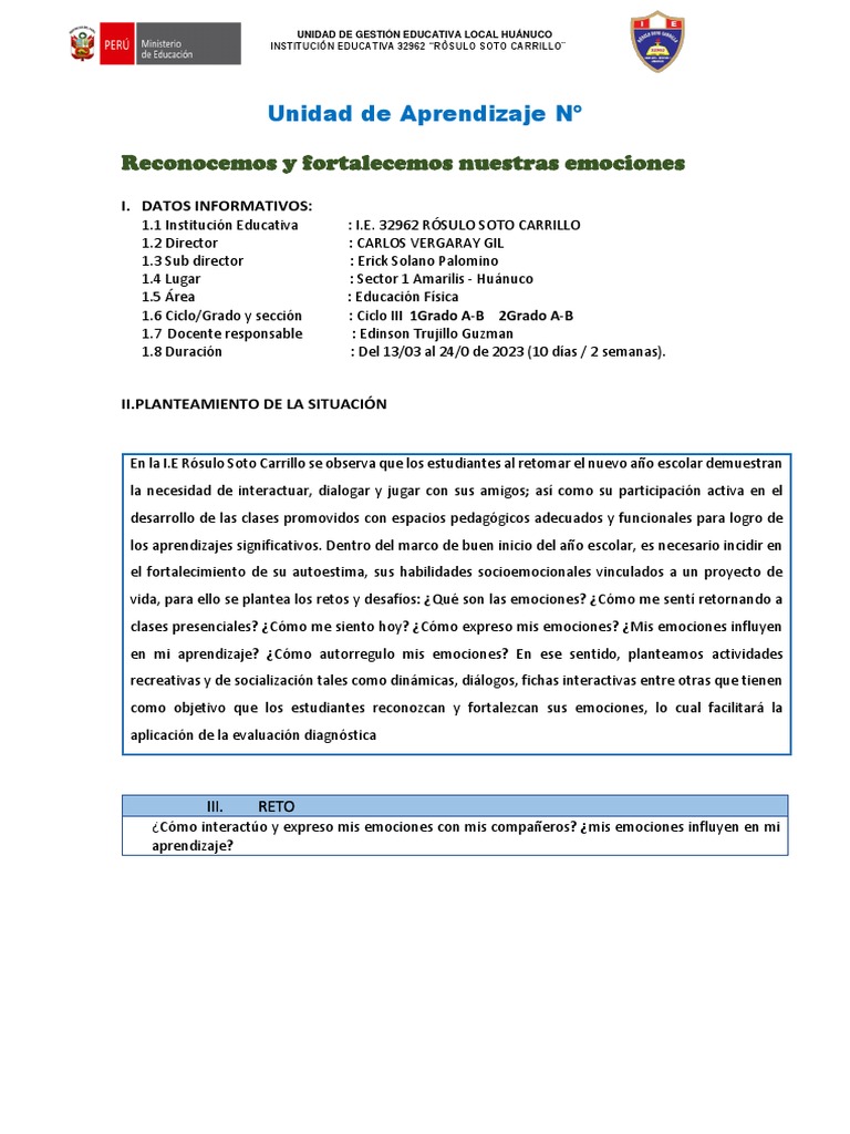 Planificacion Eda Ciclo Iii 0 Pdf Aprendizaje Evaluación