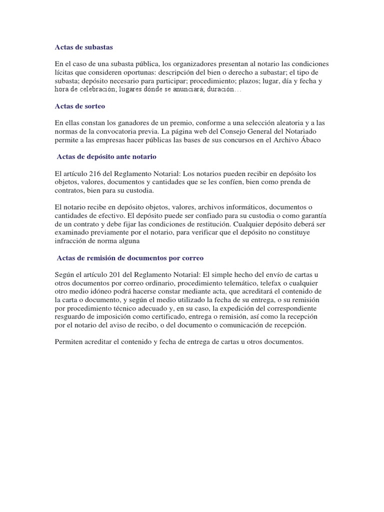 Actas de Subastas | PDF | Ciencias sociales | Derecho