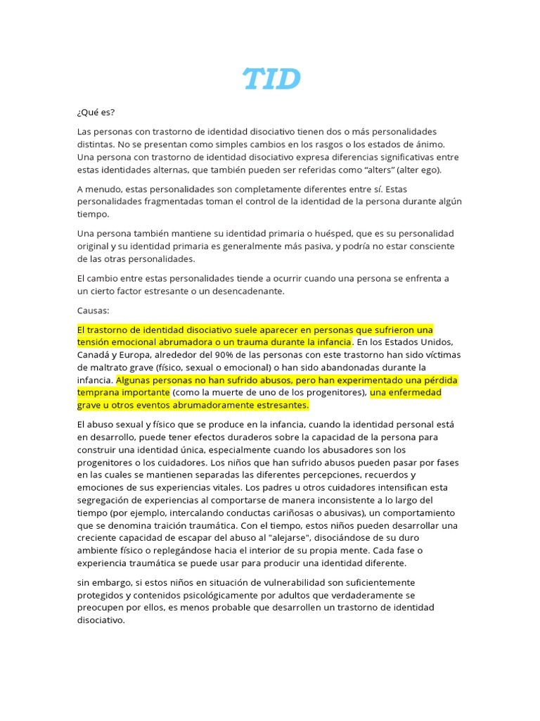 TID | PDF | Conceptos psicologicos | Ciencia cognitiva