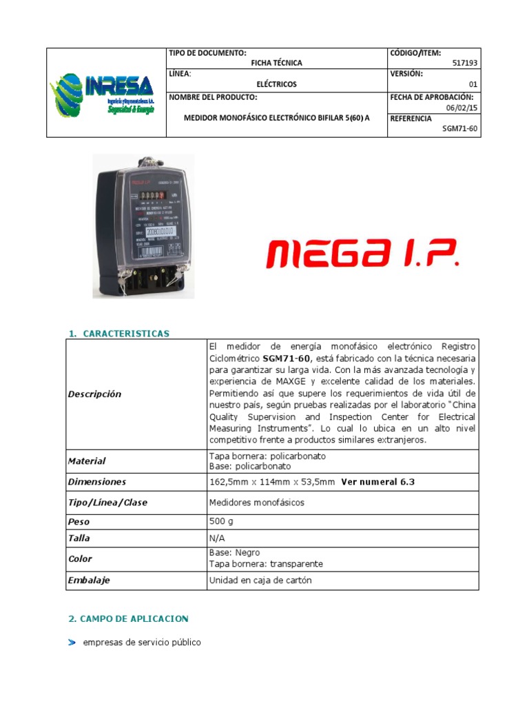 Maxge Mega Ip - SGM71-60 | PDF | Corriente eléctrica | Residuos