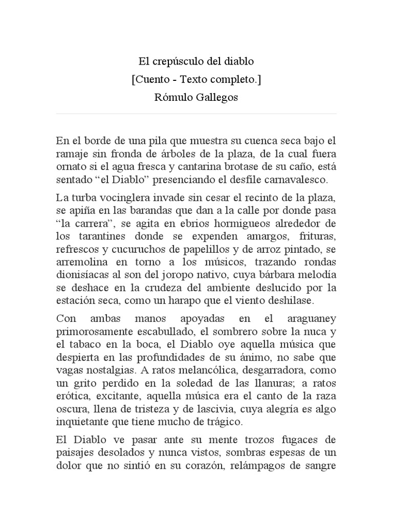 El Crepúsculo Del Diablo | PDF | Carnaval