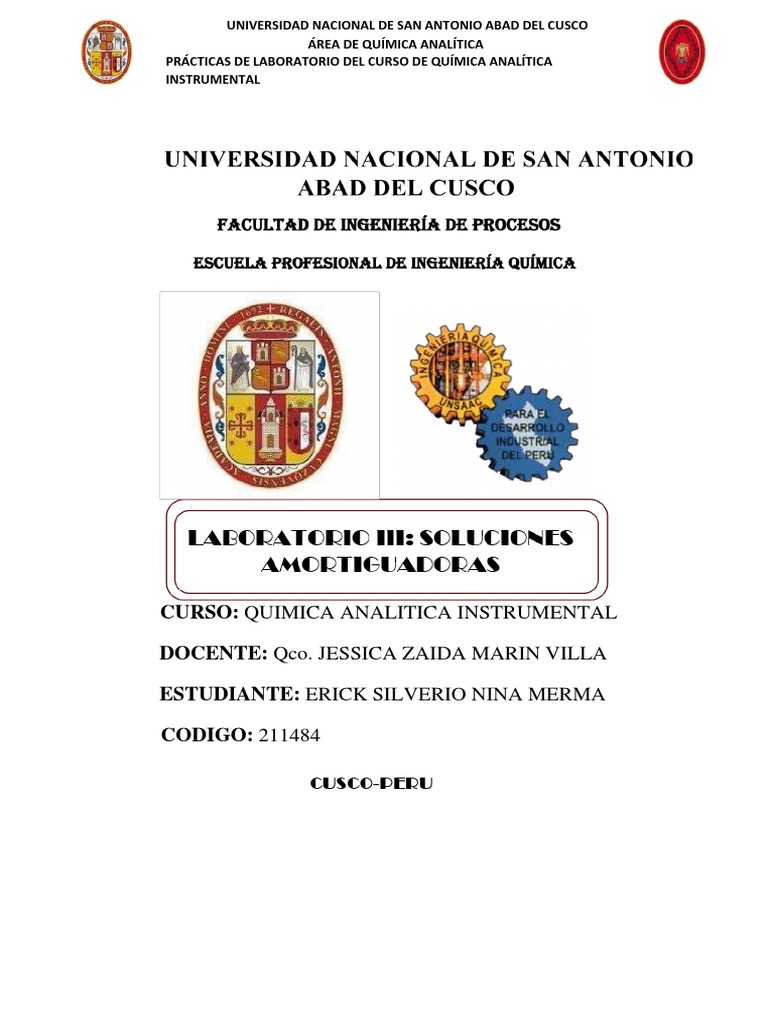 Soluciones Amortiguadoras Informe | PDF | Ph | Solución tampón