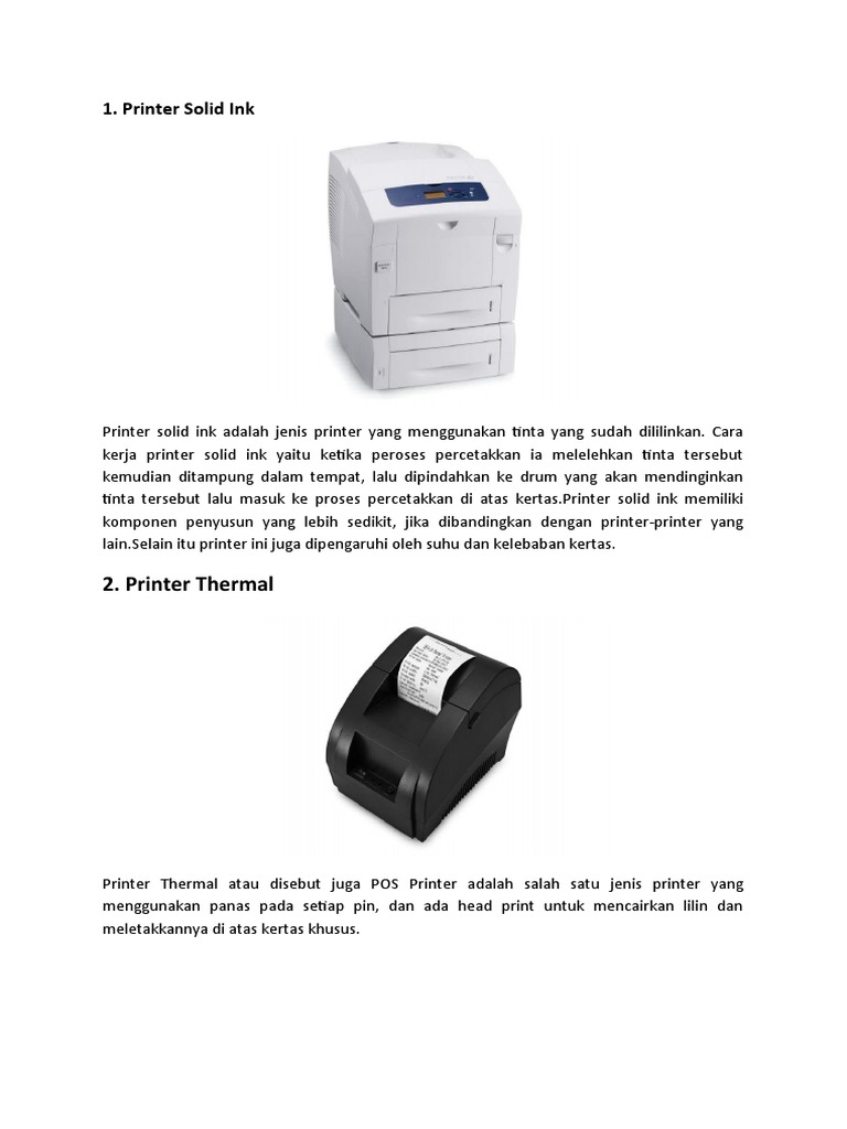 Jenis-Jenis Printer dan Fungsinya | PDF