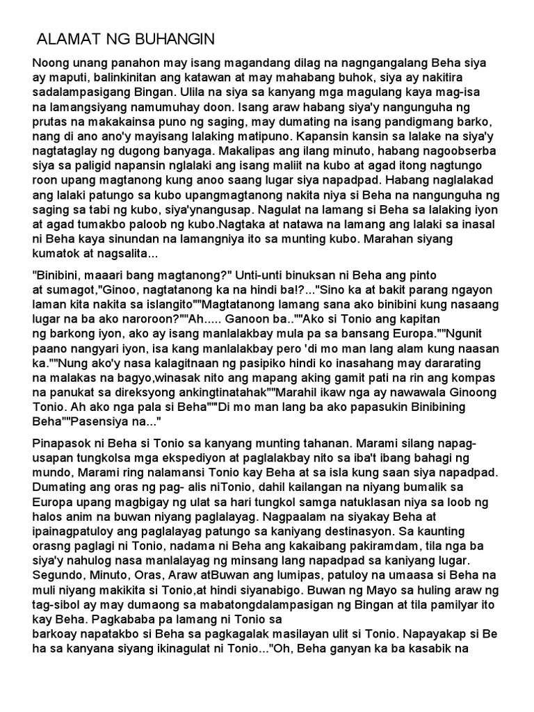 Alamat NG Buhangin | PDF Alamat NG Buhangin | PDF