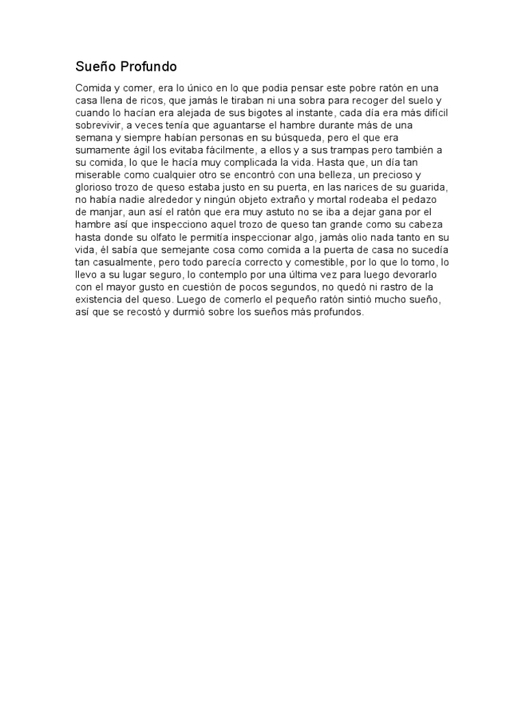 Sueño Profundo - Cuento | PDF