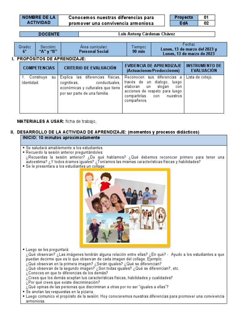 Convivencia y respeto a las diferencias | PDF | Evaluación | Aprendizaje