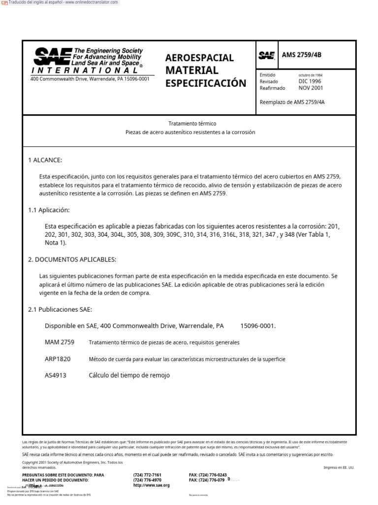 AMS-2759-4B Heat Treatment - Austenitic Corrosion-Resistant Steel Parts ...