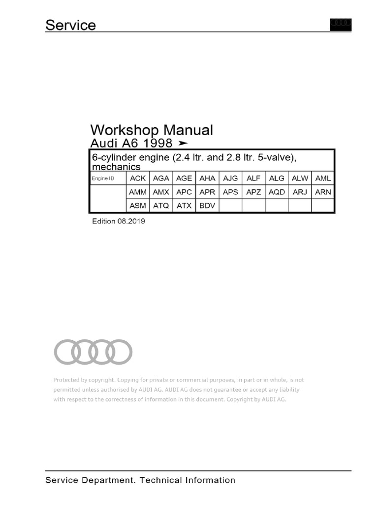 Audi A6 C5 4B Engine Mechanics | PDF