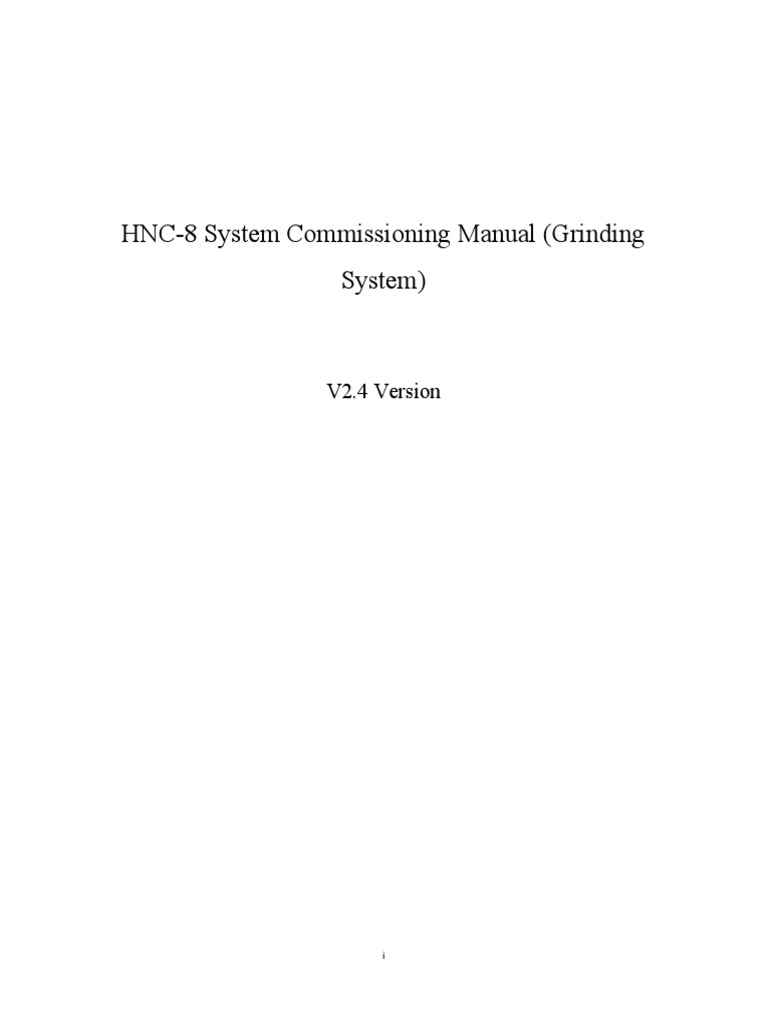 HNC 8 System Commissioning Manual Grinding System v2.4 PDF | PDF ...