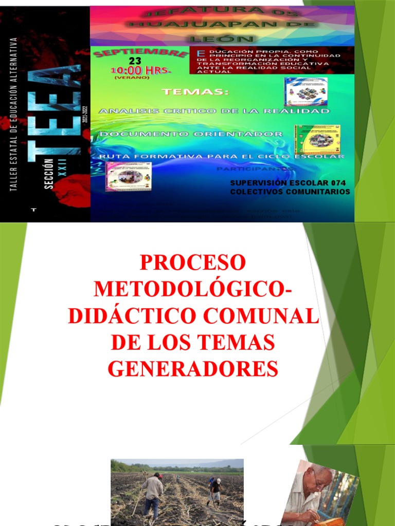 Proceso Metodológico-Didáctico Comunal de Los Temas Generadores | PDF ...