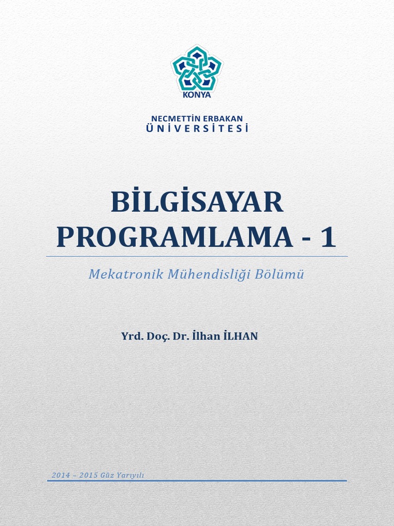 Programlama-1 (İlhan İlhan) PDF | PDF
