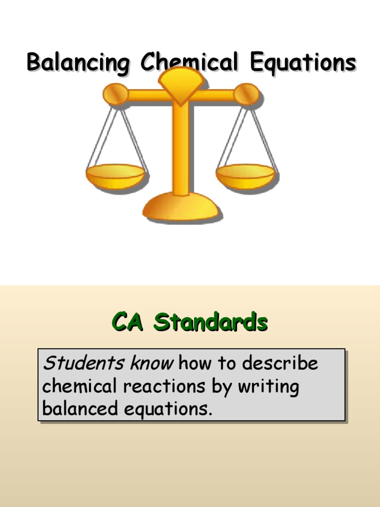 Balancing Equations | PDF | Chemical Reactions | Chemistry