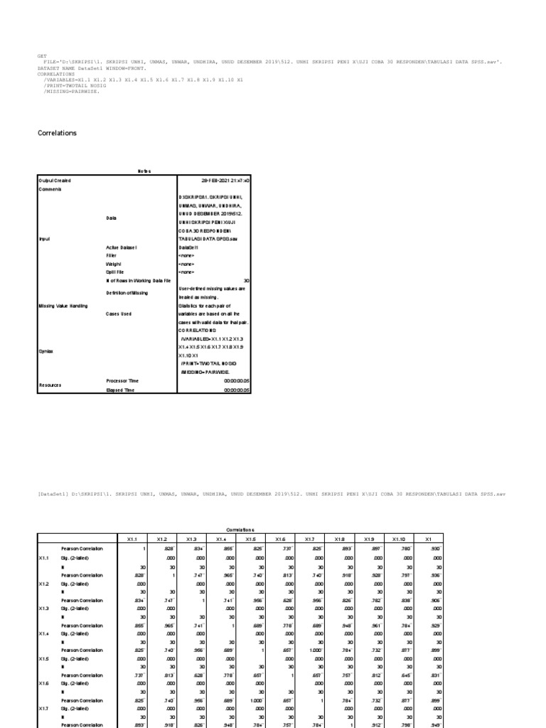 Output SPSS File Word | PDF | Data Set | Statistics