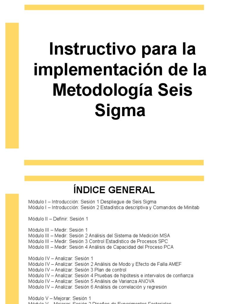 Instructivo para La Implementacion Seis Sigma | PDF | Calidad (comercial) | Six Sigma
