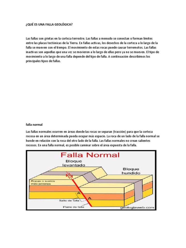 QUÉ ES UNA FALLA GEOLÓGICA.docx | PDF | Falla (geología) | Tectónica
