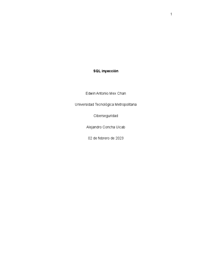 SQL Injection | PDF | SQL | Contraseña