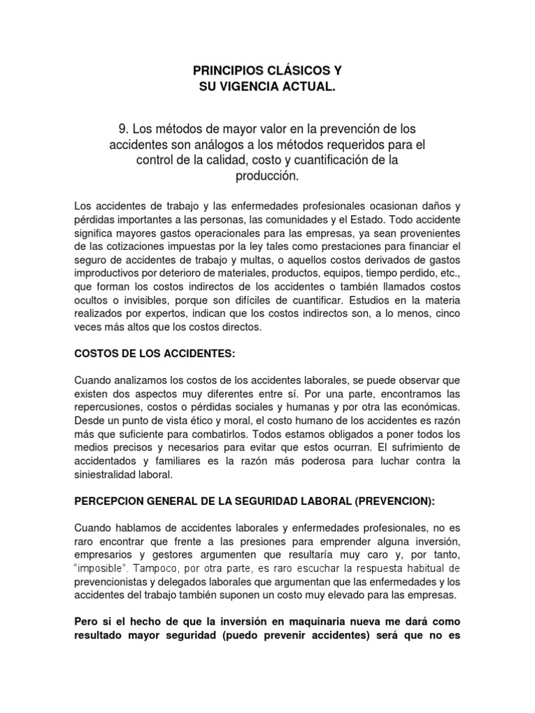 Resumen Principio de Heinrich | PDF | Seguridad y salud ocupacional ...