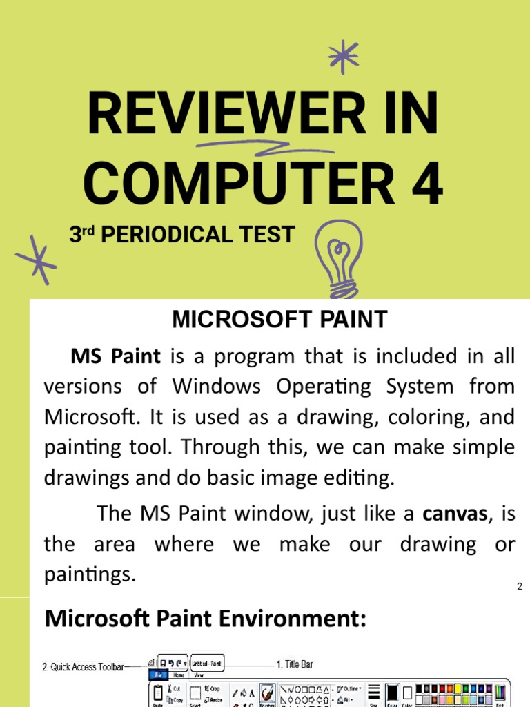 MS Paint Features and Tools Guide | PDF | Microsoft Windows | Software