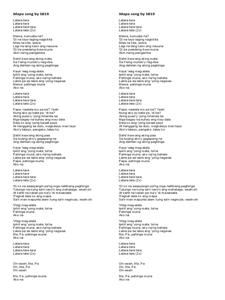 Mapa song by SB19 | PDF