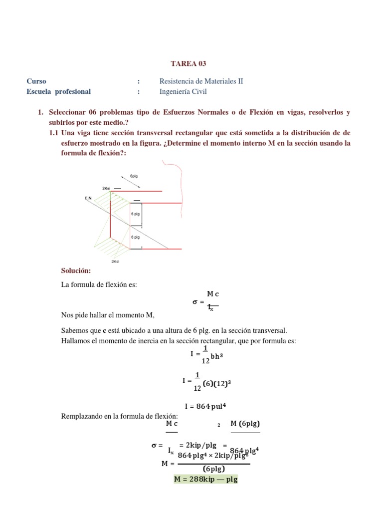 Ejercicios Resueltos RM II - SEMANA 03 | Descargar gratis PDF | Viga (Estructura) | Doblar